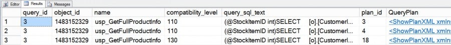 Query Store output - now three different plans - Erin Stellato