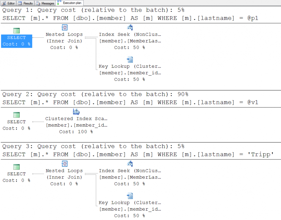 Stored Procedure Execution with Parameters, Variables, and Literals ...