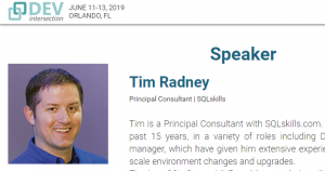 SQLintersection Spring 2019 Conference – Tim Radney